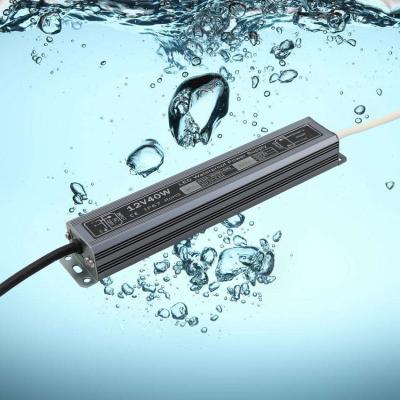 China 12v 40w waterproof power supply IP67 with coffee color LED transformer Adapter for LED Light for sale