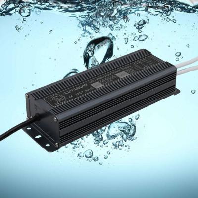 China 12v 100w waterproof power supply IP67 with coffee color LED transformer Adapter for LED Light for sale