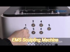 Ems Rf estimulação muscular máquina de escultura facial 6 patches manuseio operacional