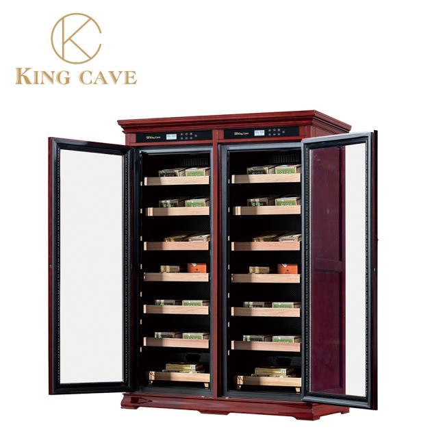 Double Door Humidor Cabinet Cigar Cooler With Humidity Control 