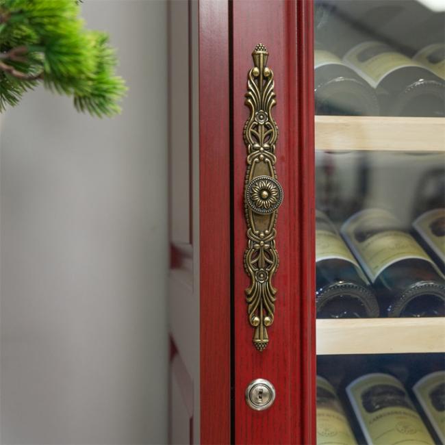 Premium Red Wooden Kitchen Wine Cooler With Advanced Temperature Control