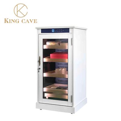 China Op maat gemaakte hoge kwaliteit commerciële elektrische sigarenkoeler Humidor kast met slot Te koop