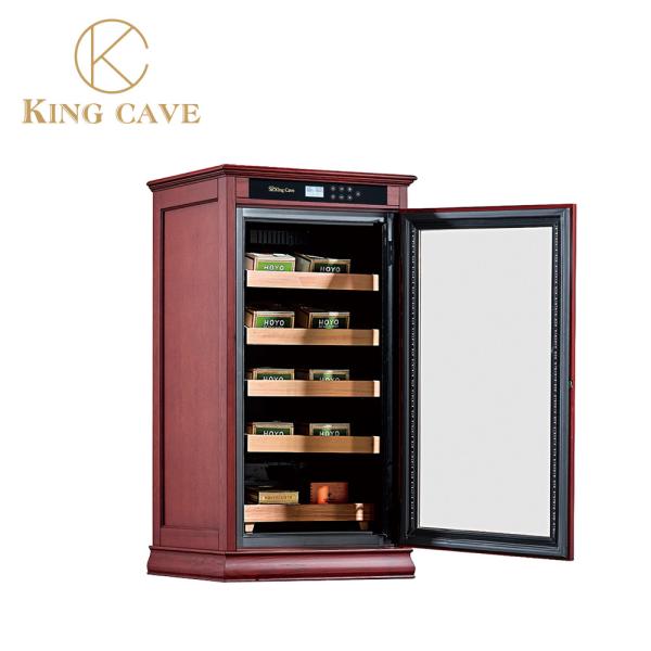 Quality Dual Function Premium Wood Frame Wine Cooler And Humidor Cigar Cabinet for sale