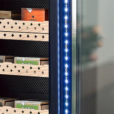 China Luxe meerlaagse zwarte massief houten sigarenkoelervochtigingsapparaat Te koop