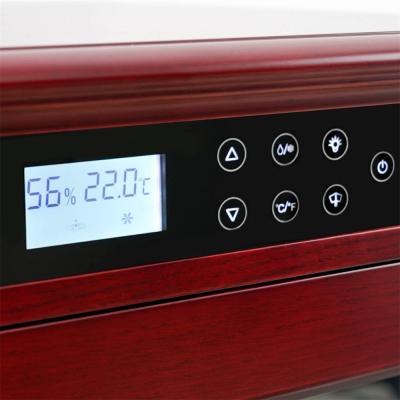 China Automatische bevochtiging Rood massief hout Elektrische sigarenkoeler Humidor met slot Te koop