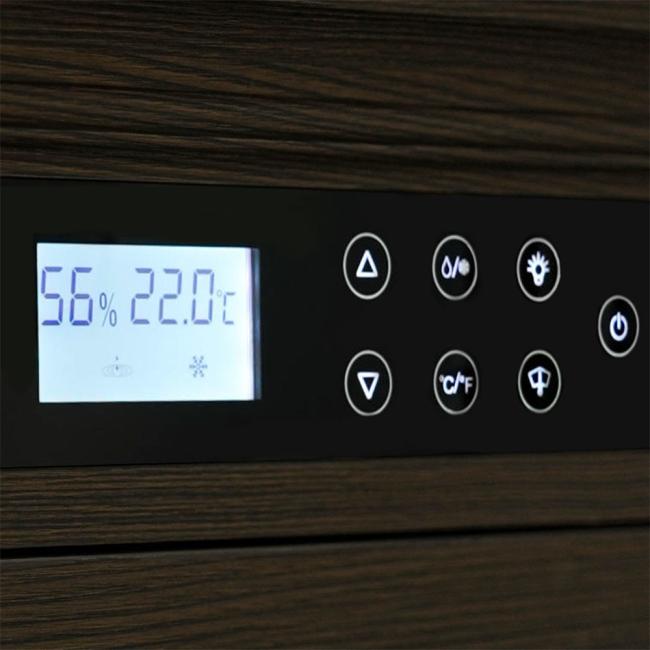 Premium Quality Dark Brown Solid Wood Frame Cigar Cooler Humifier With Locker