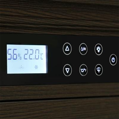China Premium Quality Dark Brown Solid Wood Frame Cigar Cooler Humifier With Locker for sale