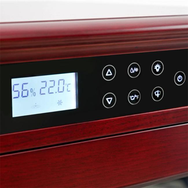 Electronic Humidor Cabinet Cigar Cooler Humidifier With Brown Wood Frame