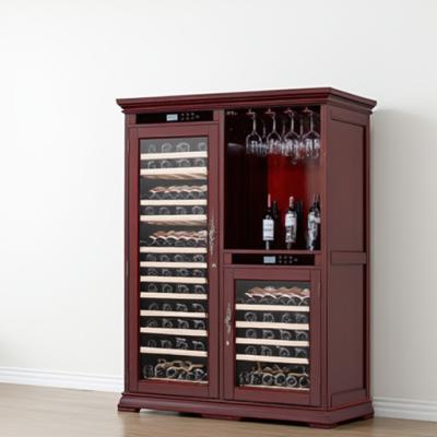 China 286 Lbs Wine Cooler Cabinet with 5 Shelves and Hinged Door Top Performance for sale