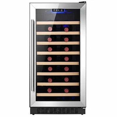 China Metal Shelving Wine Cooler Cabinet with Locking Door and Touch Control for sale