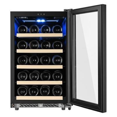 China Modern Touch Control Wine Cooler Cabinet with Hinged Door and Metal Shelving Material for sale