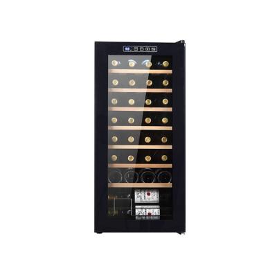 China Freestanding 32-Bottle Wine Cooler with Digital Temperature Control and Adjustable Shelves for sale