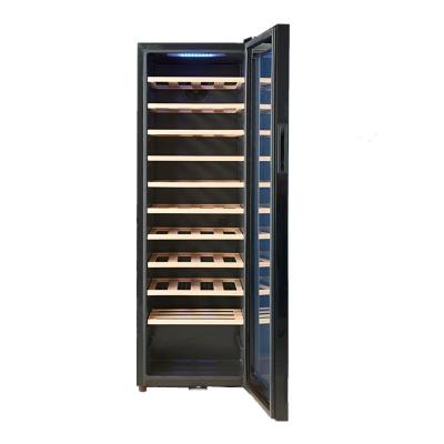 China Single Zone Wood Wine Cooler with Tempered Glass Door LED Lighting and Less than 42 dB Noise Level for sale