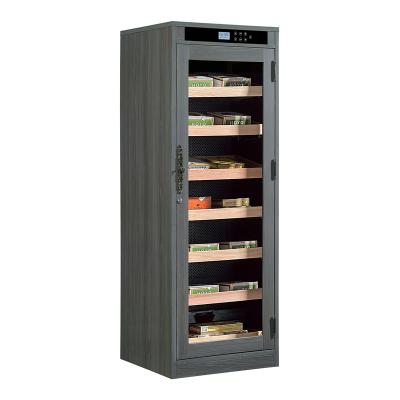 China Luxury Solid Wood Cigar Cooler Humidor with Adjustable Humidity Tray, Built-in Thermometer, and Removable Shelving for sale