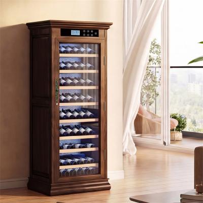 China Freestanding Refrigerator Luxury Wood Wine Cooler For Home Kitchen & Bar for sale