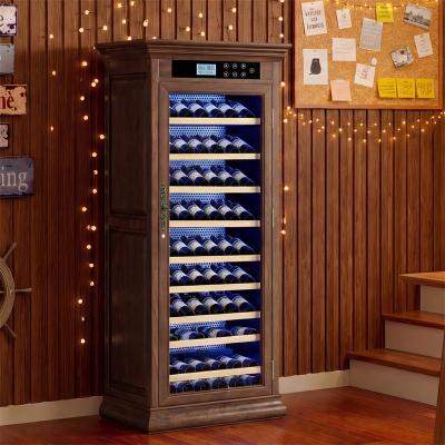 China Luxury Refrigerator Wood Wine Cooler With Dual Zone Temperature Control for sale