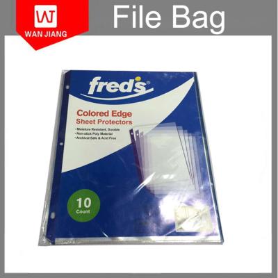 China A4 punched file pocket 11holes clear plastic folder pp sheet protectors for sale