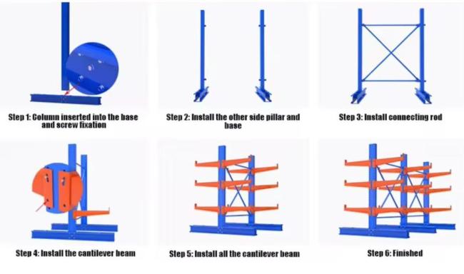 Double Side Steel Heavy Duty Shelf Warehouse Storage Arm Cantilever Rack