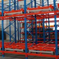 China Galvanized Heavy Duty Push Back Pallet Rack System , Push Back Warehouse Racking for sale