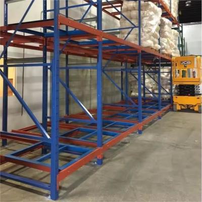 Cina Galvanized Heavy Duty Push Back Pallet Racking System for Warehouse Storage Structure in vendita