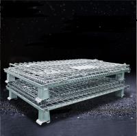China Steel Rectangular Wire Mesh Storage Containers Stackable Design Multi Purpose for sale