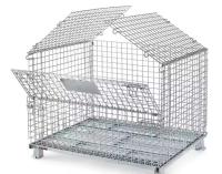 China Steel Rectangular Wire Mesh Storage Containers Stackable Design Multi Purpose for sale