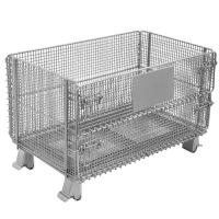 China Rectangular Wire Mesh Container Silver Color , Industrial Wire Bins 100-1500kg Load for sale