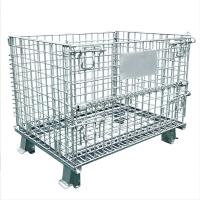 China Collapsible Stackable Storage Wire Mesh Container For Industrial Use Workshop for sale