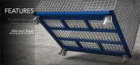 China Stackable Silver Rectangular Steel Wire Mesh Storage Container With 40mm-50mm Opening for sale