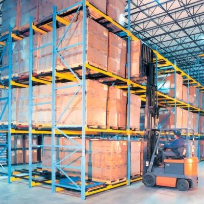 Cina Sistema di scaffalatura a spinta personalizzato per imballaggi pesanti Peso lordo 60.000 kg in vendita