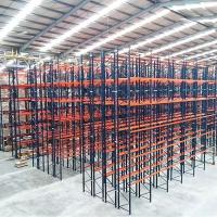 China Powder Coating Structure Rack Double Deep Pallet Racking For Cold Warehouse Storage for sale
