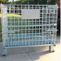 China Foldable Heavy Duty Galvanized Collapsible Metal Wire Mesh Container with Serviceability for sale