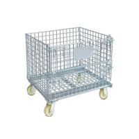 China Foldable Heavy Duty Galvanized Collapsible Metal Wire Mesh Container with Serviceability for sale