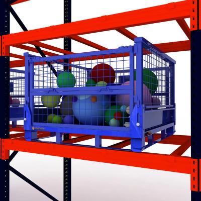 Cina Mobile Heavy Storage Container Galvanized Pallet Box with Wheels 100.000kg Customized in vendita