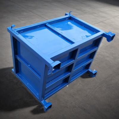 Cina Mobile Heavy Storage Container Galvanized Pallet Box with Wheels 100.000kg Customized in vendita