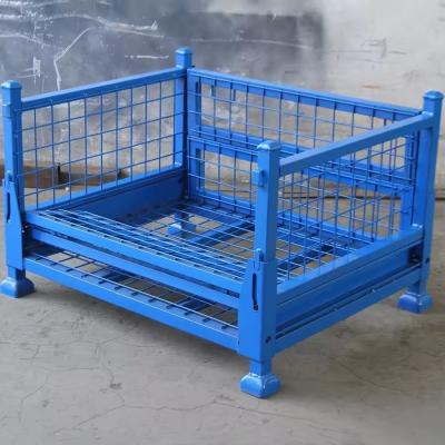 Cina 0.5-1.5t Pallet Container Stackable Foldable Powder Coating Stillage Storage Rack Box in vendita