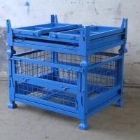 China 0.5-1.5t Pallet Container Stackable Foldable Powder Coating Stillage Storage Rack Box for sale