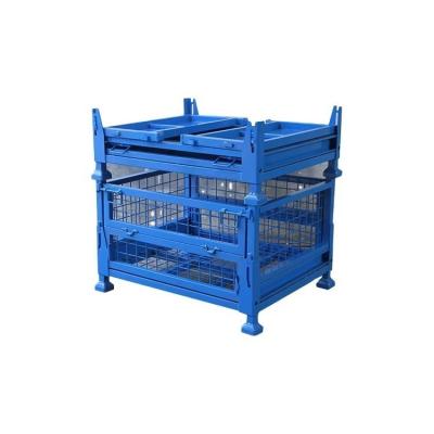 Cina 0.5-1.5t Pallet Container Stackable Foldable Powder Coating Stillage Storage Rack Box in vendita