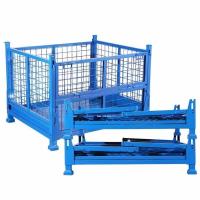 China 0.5-1.5t Pallet Container Stackable Foldable Powder Coating Stillage Storage Rack Box for sale