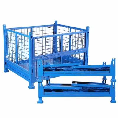 Cina 0.5-1.5t Pallet Container Stackable Foldable Powder Coating Stillage Storage Rack Box in vendita