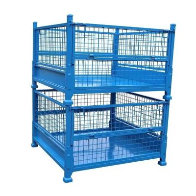 Cina Foldable High Capacity Pallet Container Box with Powder Coating and Stackable Design in vendita