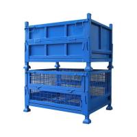 China Auto Component Storage Stillage Foldable Steel Container With QF-stack Racking And Material for sale