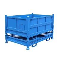 China Auto Component Storage Stillage Foldable Steel Container With QF-stack Racking And Material for sale