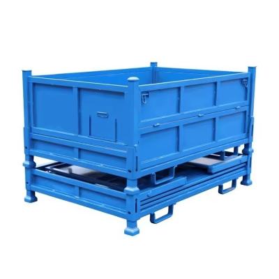 Cina Auto Component Storage Stillage Foldable Steel Container With QF-stack Racking And Material in vendita