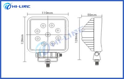 China 27W 4.3 inch LED Vehicle Work Lights , 12V 24V 6000K Off Road SUV Driving Lights for sale