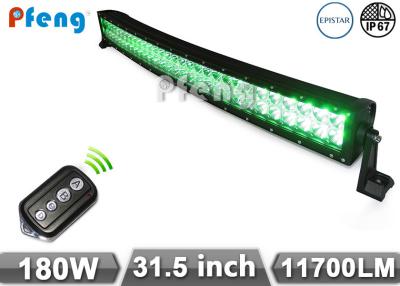 China Remote Color Change Curved Led Light Bar 180W 31.5 Inch Green White Flashing for sale