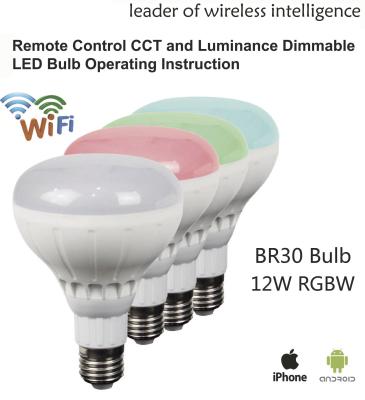 China Bluetooth Wireless Intelligent Light Bulb LED BR30 Aluminum PC for sale