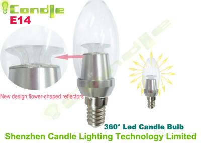 China High Brightness Clear Cover 3 Watt Dimmable Led Candle Light Bulb E14 3000k 4000k for sale