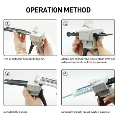 Cina 50 ml 1:1/ 2:1 Rapporto Adesivo Dispensatore di pistola Impressione Miscelazione Dispensatore di pistola AB in vendita