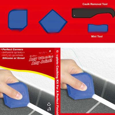 Cina Strumenti di finitura del sigillante, 10 confezioni Kit di calcificazione in silicone per tutti i bagni cucina, strumento di rimozione del calciatore per raschiatore adatto per angolo in vendita